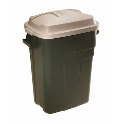 Rubbermaid Roughneck 20 Gal. Black Round Trash Can with Lid FG289200BLA