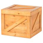 Vintiquewise Decorative Brown storage Trunk with Lockable Latch ...