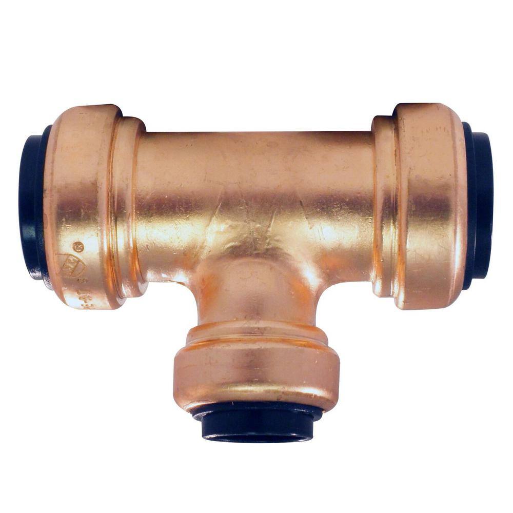Tectite 3/4 in. x 3/4 in. x 1/2 in. Copper Push-To-Connect Reducer Tee ACPT343412 - The Home Depot