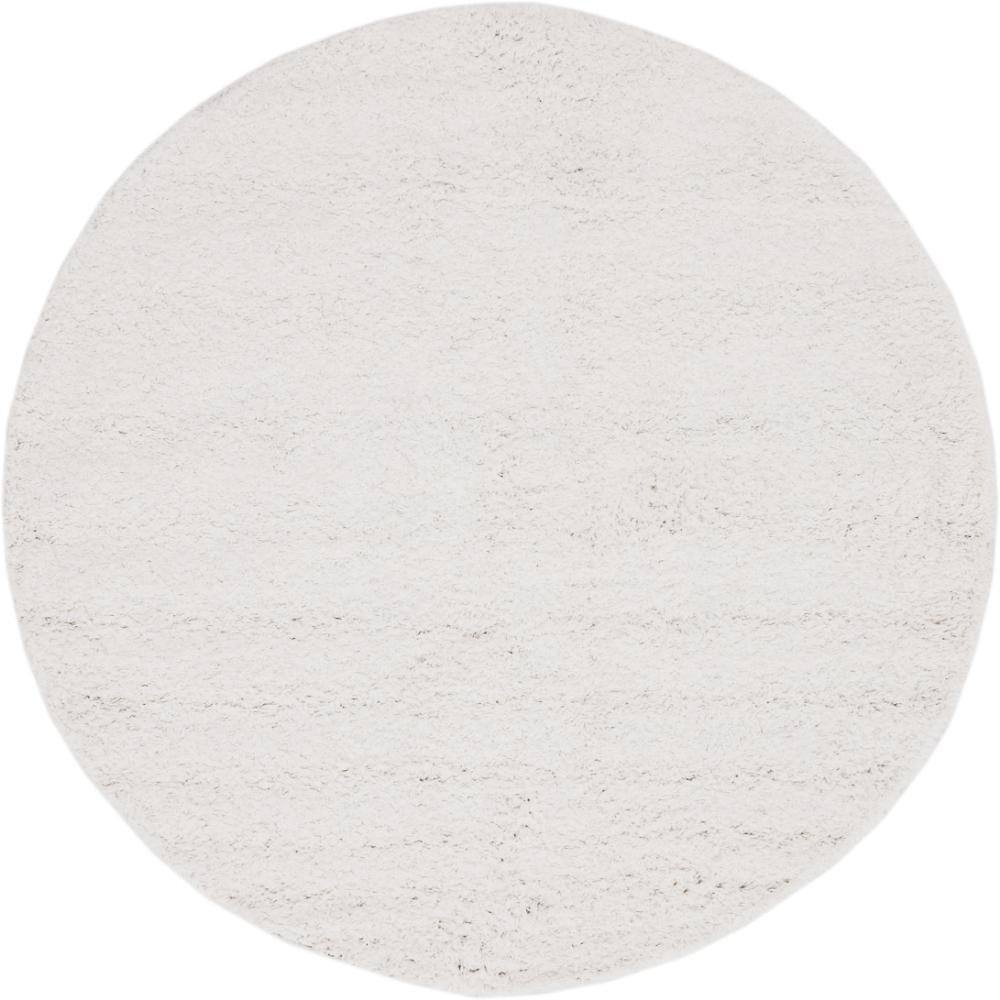 Unique Loom Davos Shag White 3 ft. x 3 ft. Round Area Rug 3145936 - The ...