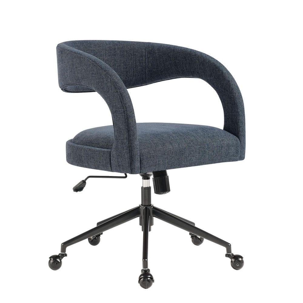 MODWAY Pinnacle Upholstered Office Chair in Slate Blue Slub Weave ...