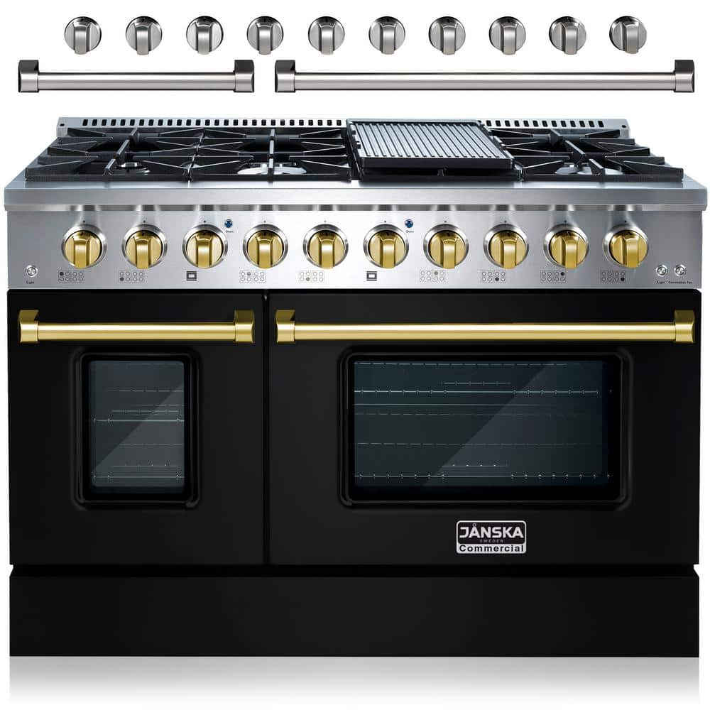 JANSKA Professional Series 48 in., 8-Burners, Freestanding, 6.7 cu. ft ...