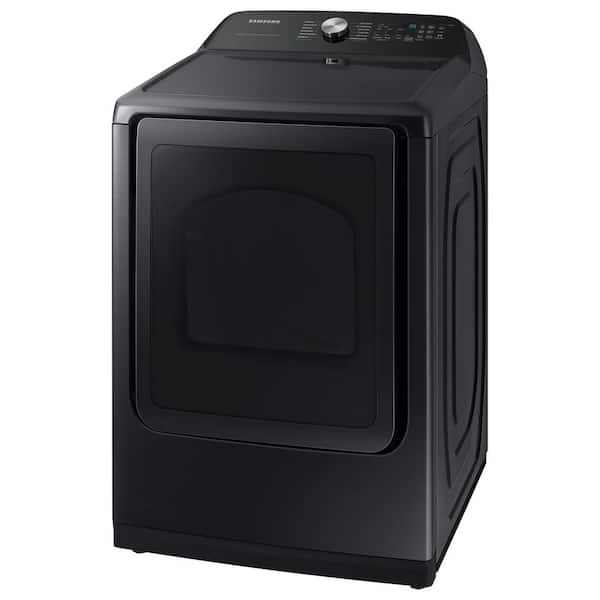 Samsung 7.4 cu.ft. Smart vented Electric Dryer with Steam Sanitize in Brushed Black DVE52A5500V The Home Depot