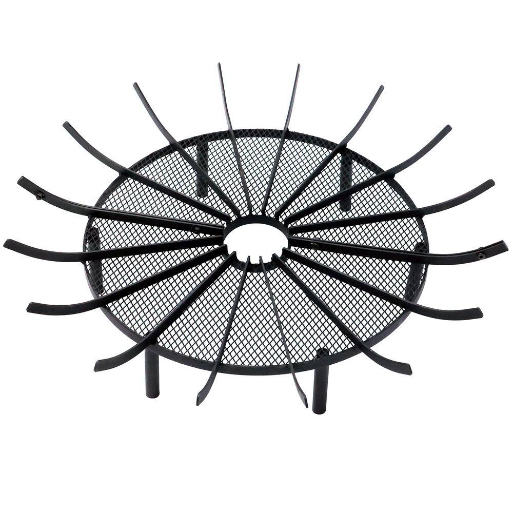 ITOPFOX 35 in. Fire Grate Log Grate Wrought Iron Fire Pit Round Spider ...