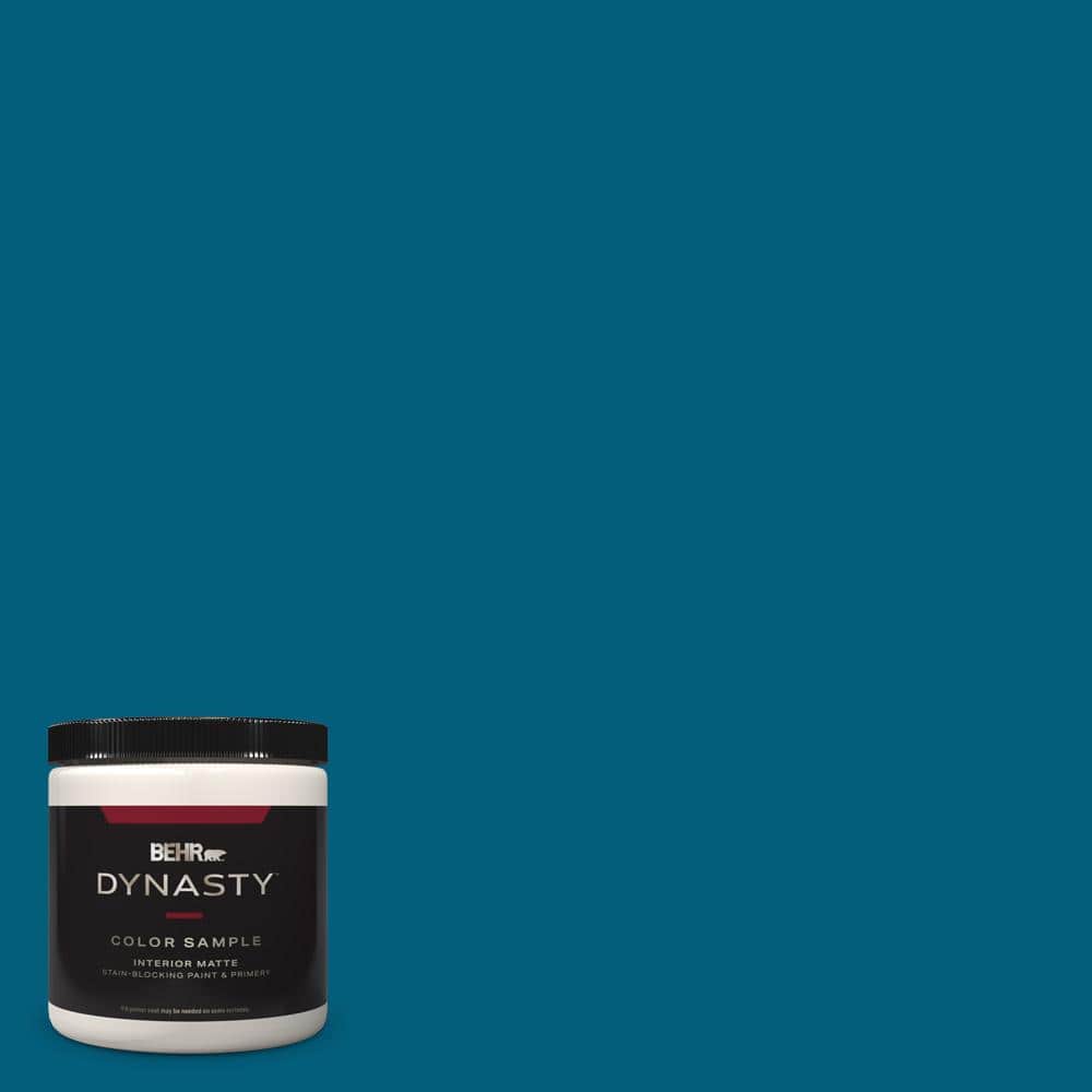 BEHR DYNASTY 8 oz. #MQ5-62 Blue Edge One-Coat Hide Matte Stain-Blocking ...