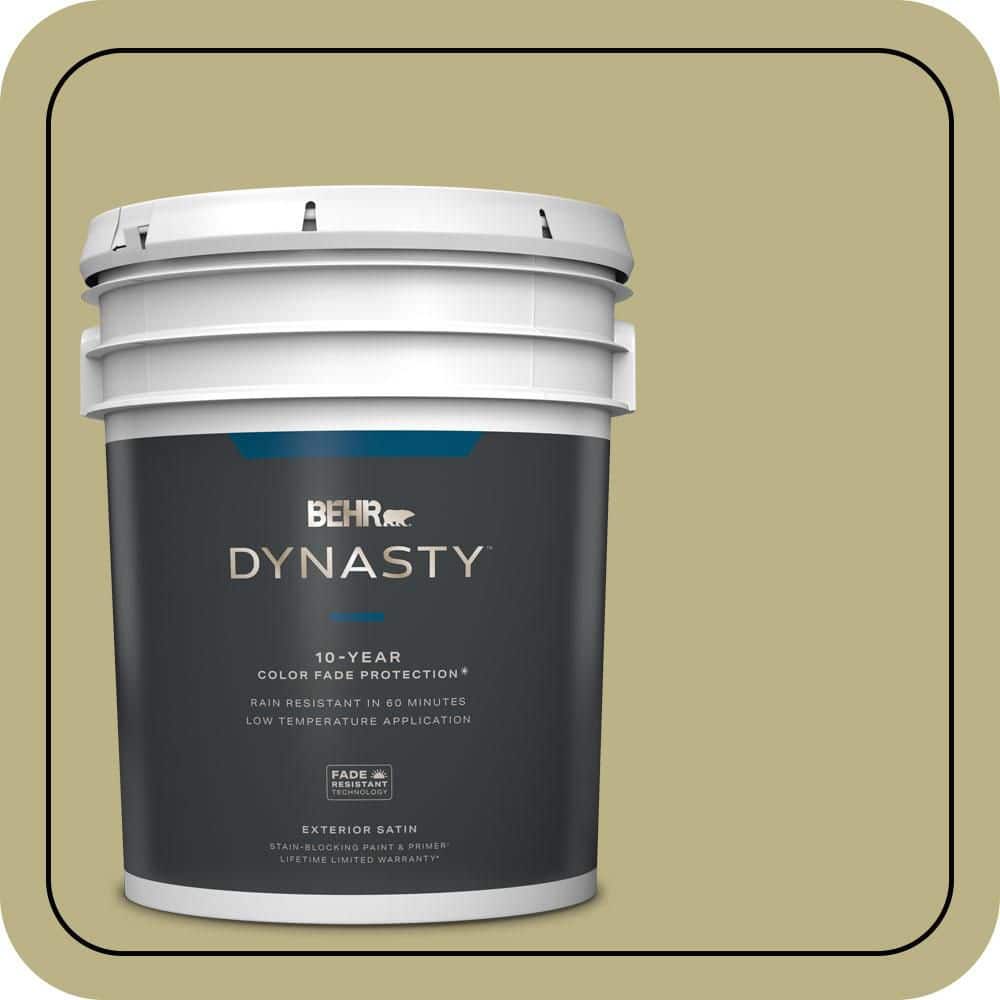 BEHR DYNASTY 5 gal. #390F-5 Ryegrass Satin Enamel Exterior Stain ...