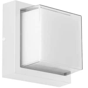 Sunlite Black LED Square Modern Outdoor Hardwired Wall Lantern Sconce ...