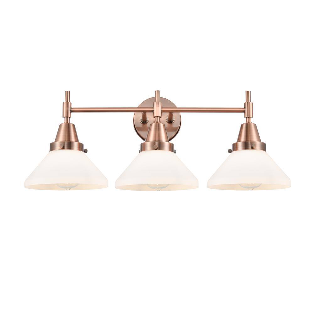 Innovations Caden 26 in. 3-Light Antique Copper, Matte White Vanity ...