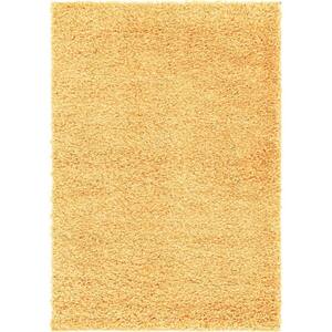 Unique Loom Sun Yellow 10 ft. x 10 ft. Davos Shag Solid Area Rug ...