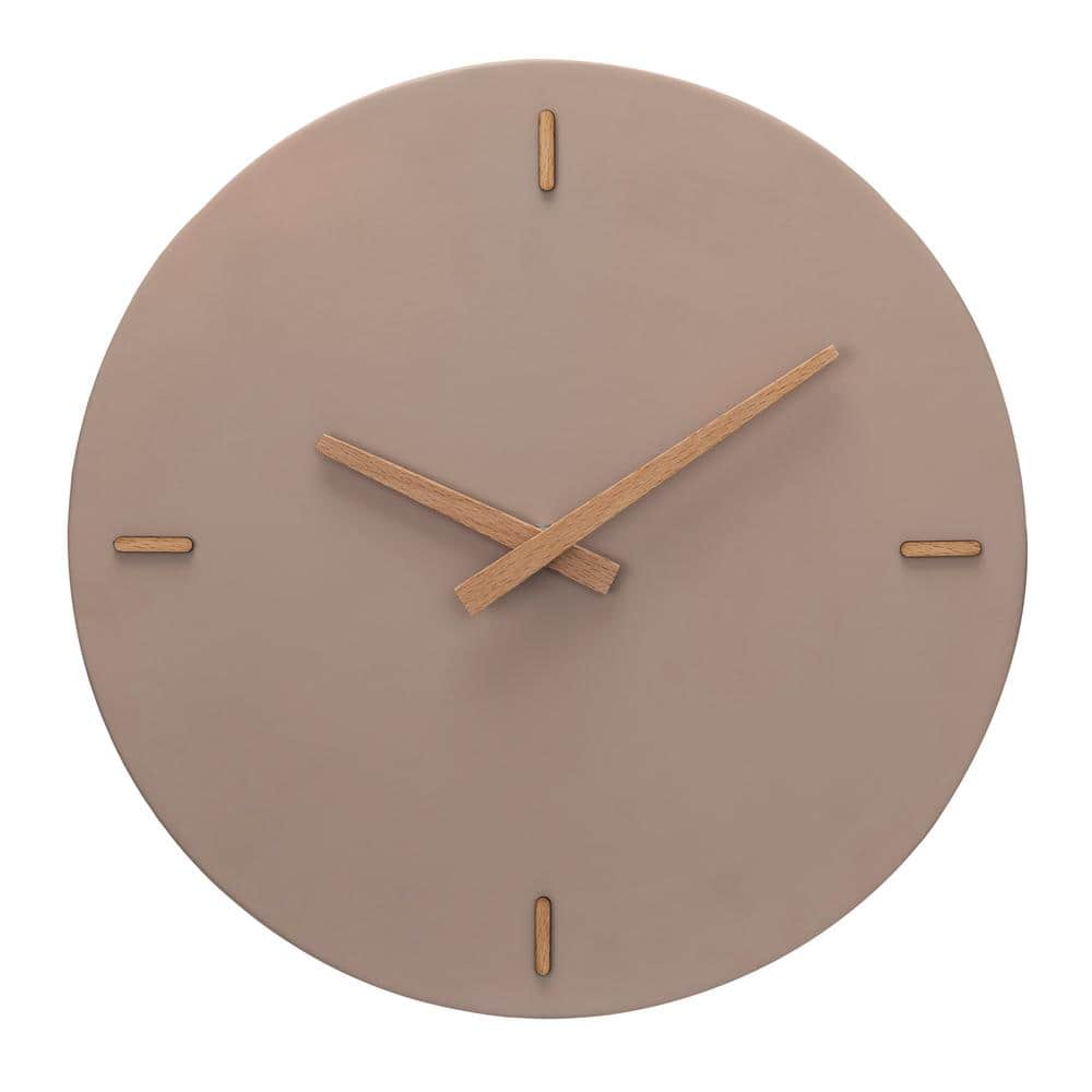 Storied Home Beige and Natural Analog Wood Wall Clock AH3335 - The Home ...