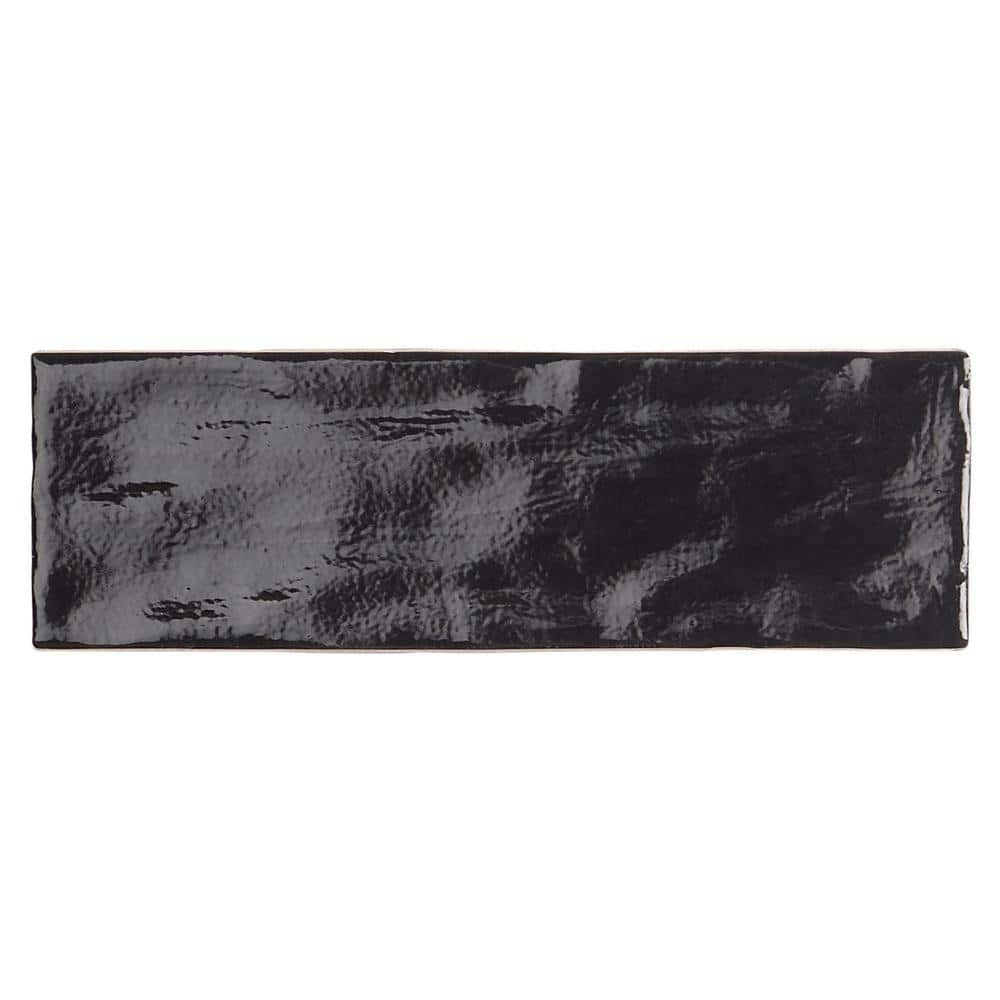 Ivy Hill Tile Amagansett 2 in. x 0.35 in. Jet Black Satin Ceramic Wall ...