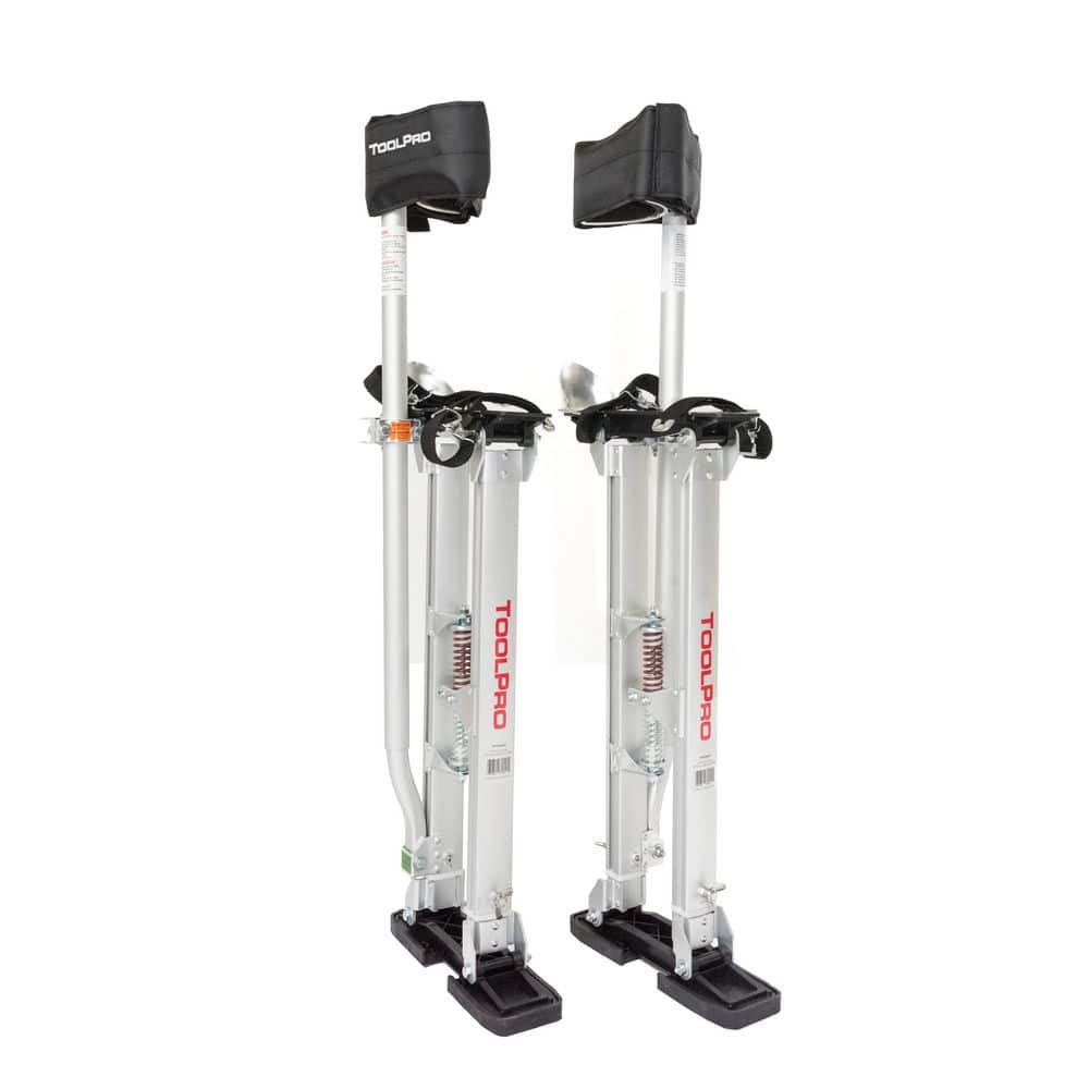 ToolPro 24 in. to 40 in. Aluminum Drywall Stilts with Soft Straps ...
