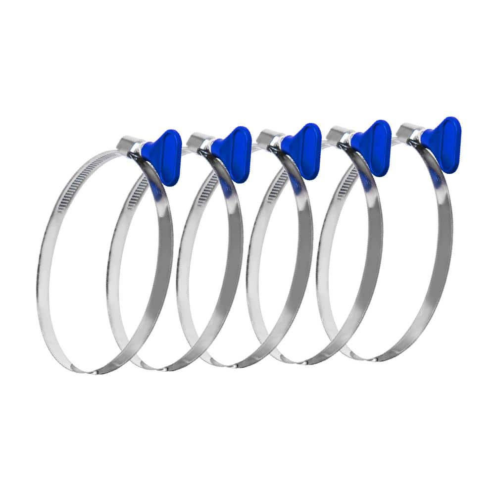 ‎POWERTEC 5 in. Stainless Steel Key Hose Clamp, Thumb Screw Dust ...