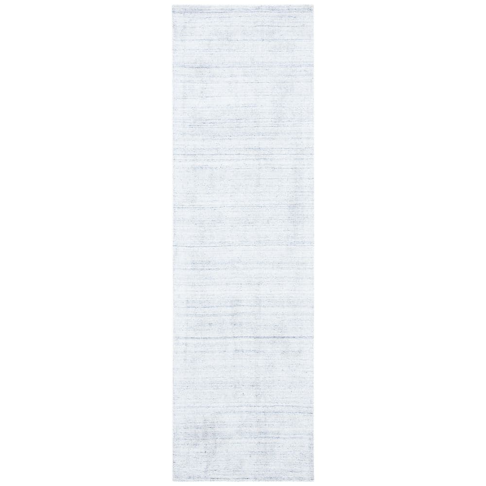 SAFAVIEH Mirage 2 ft. x 8 ft. Ivory/Silver Distressed Striped Solid ...