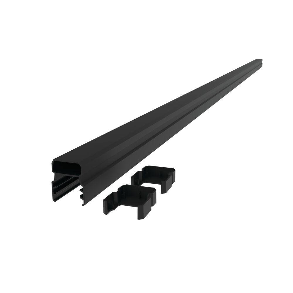 RDI Avalon 8 ft. Aluminum Tristan Top Rail in Satin Black with End ...