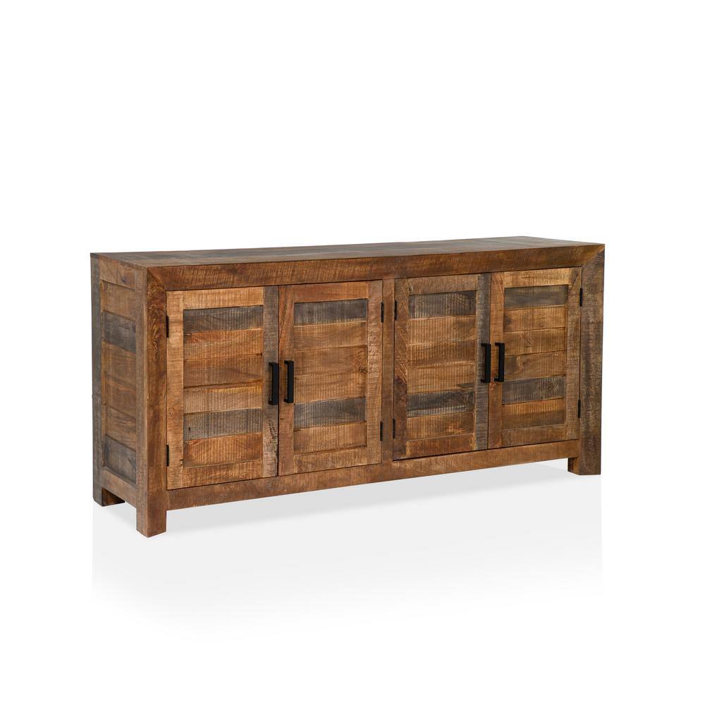 Furniture of America Dagan Natural Rustic Buffet Server With 2-Cabinet ...