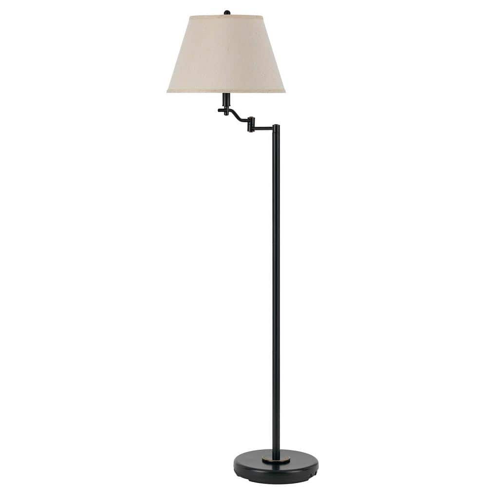 HomeRoots 60 in. Bronze 1 Dimmable (Full Range) Swing Arm Floor Lamp ...
