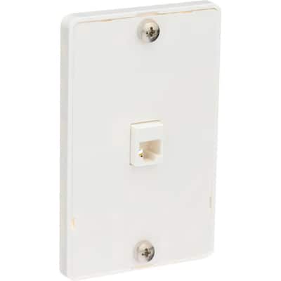 Zenith Flush Mount Ethernet/Coaxial Cable Wall Jack, White VW6ERG6W