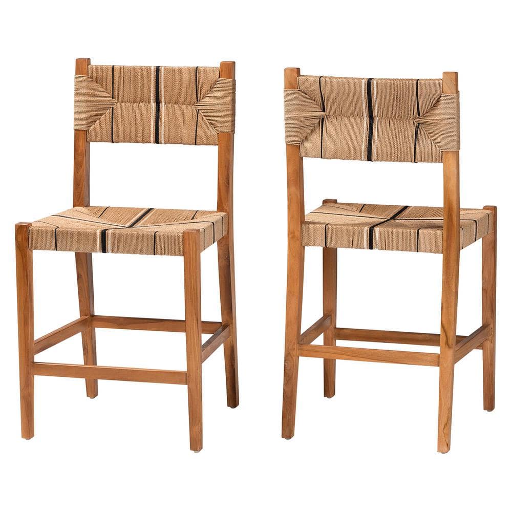 Reviews for bali & pari Prita 25 in. Natural Brown Wood Counter Stool ...