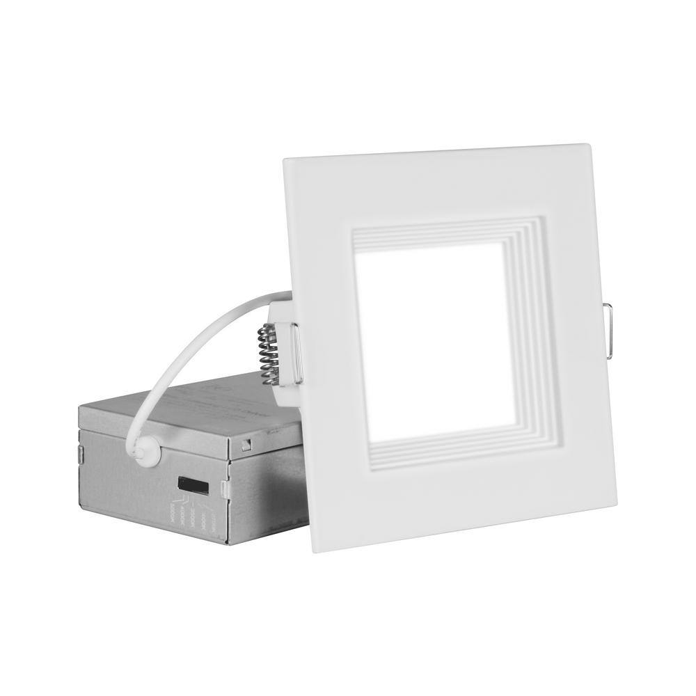 NICOR REL-R Square Regressed 4 in. White Selectable IC-Rated Integrated ...