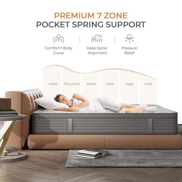 Sweetnight Comfort Queen Medium Firm 14 in. Hybrid Mattress Motion Isolation and Cooling HD 14 Q M02504 The Home Depot
