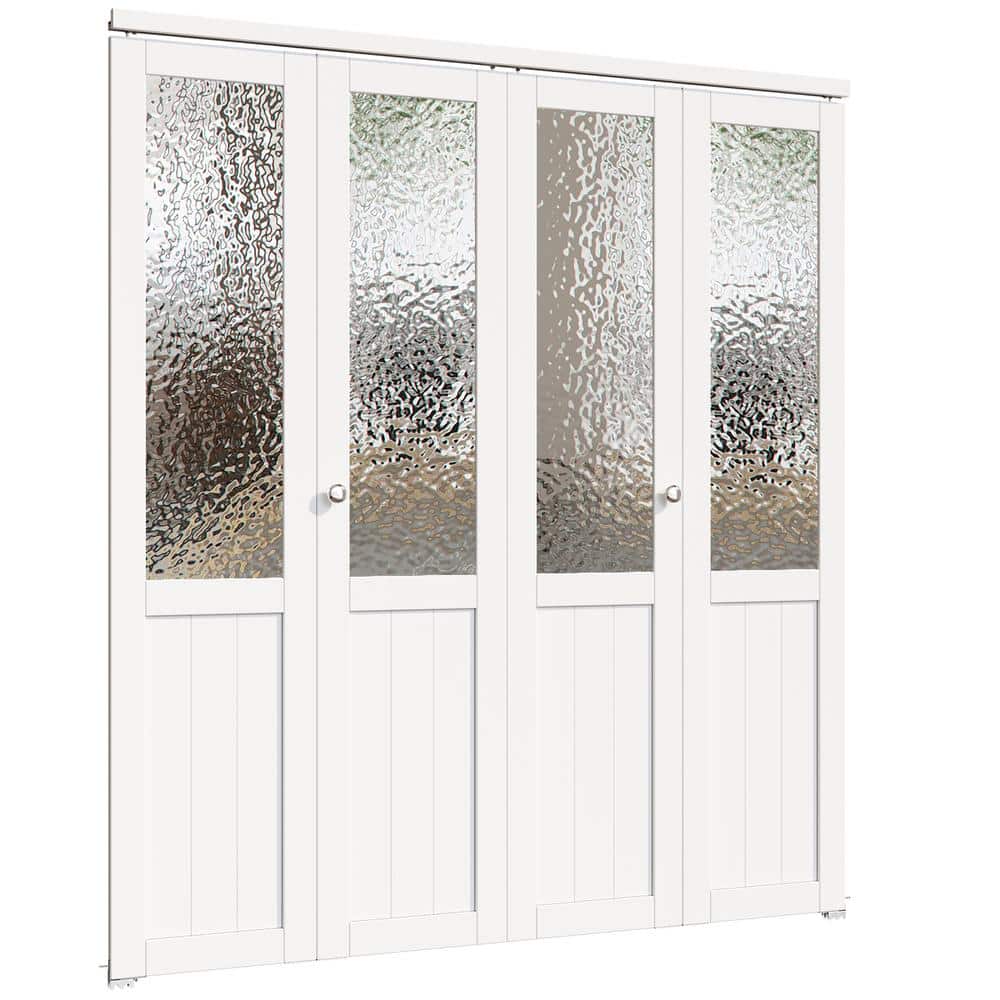 ARK DESIGN 72 in. x 80 in. 1/2 Lite Tempered Kasumi Ripple Glass Solid ...