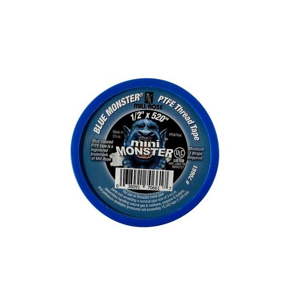 Blue Monster 1/2 in. x 520 in. PTFE Thread Seal Tape 70661 - The Home Depot