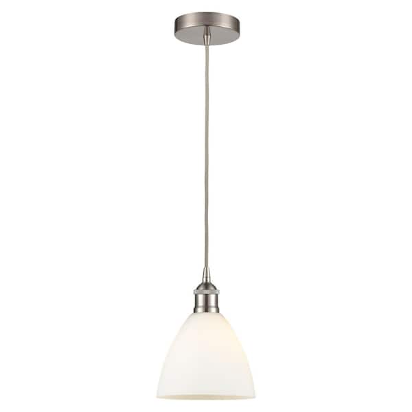 Innovations Edison Dome 60-Watt 1-Light Brushed Satin Nickel Shaded ...