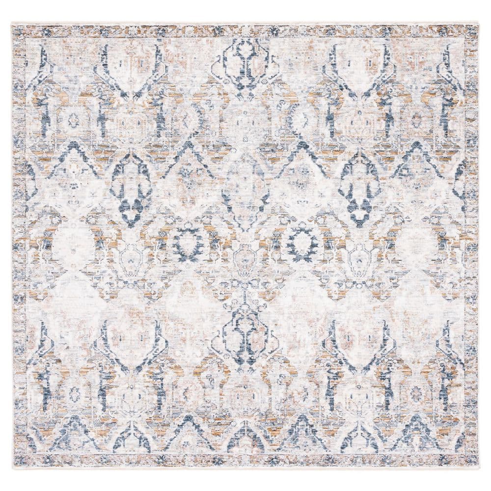 SAFAVIEH Moondust 6 ft. x 6 ft. Gray/Blue Distressed Spears Square Area ...