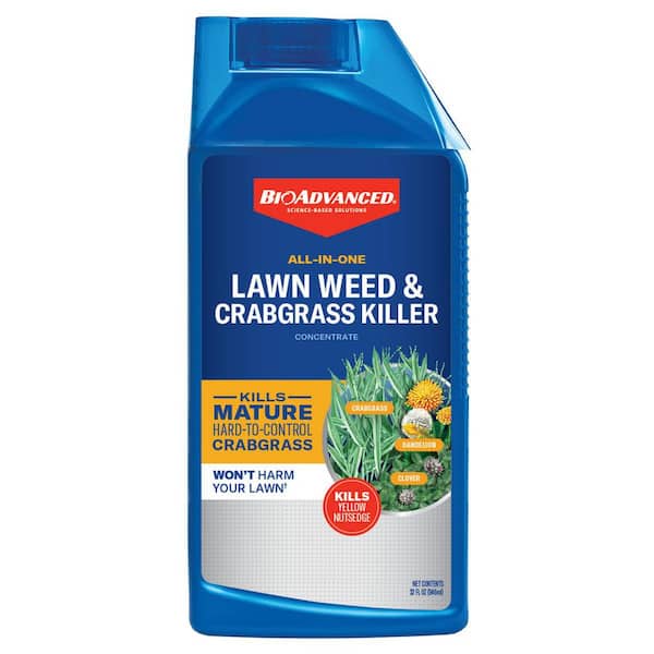 BIOADVANCED 32 oz. Concentrate All-in-One Lawn Weed and Crabgrass ...