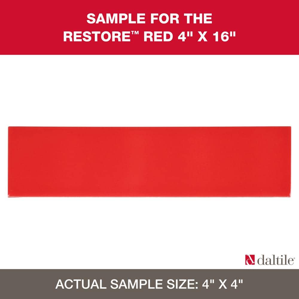 Daltile Restore Red 4 in. x 4 in. Glazed Ceramic Sample Tile ...