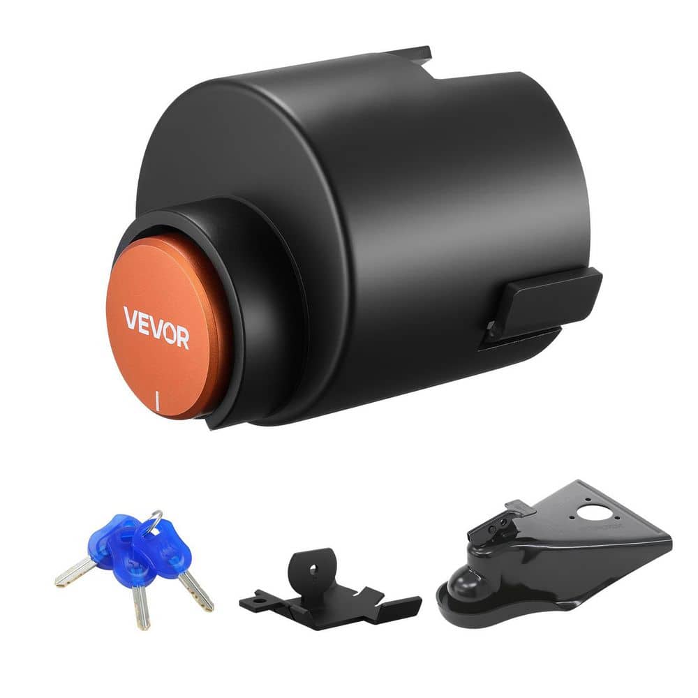 VEVOR Trailer Lock, Fits 2-5/16-in. Airstream Couplers, Heavy Duty Hitch Lock 3 Keys Secures ...