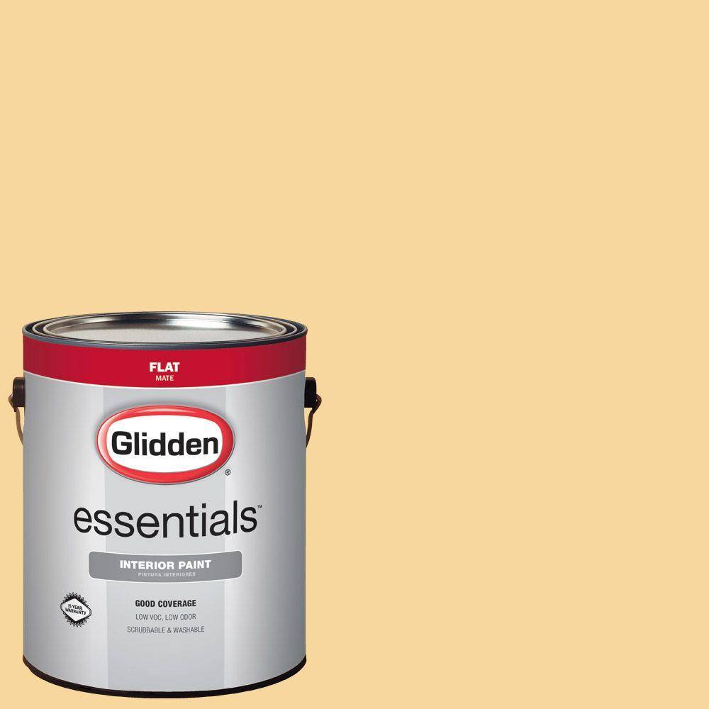 Glidden Essentials 1 gal. #HDGY19 Jonquil Yellow Flat Interior Paint ...