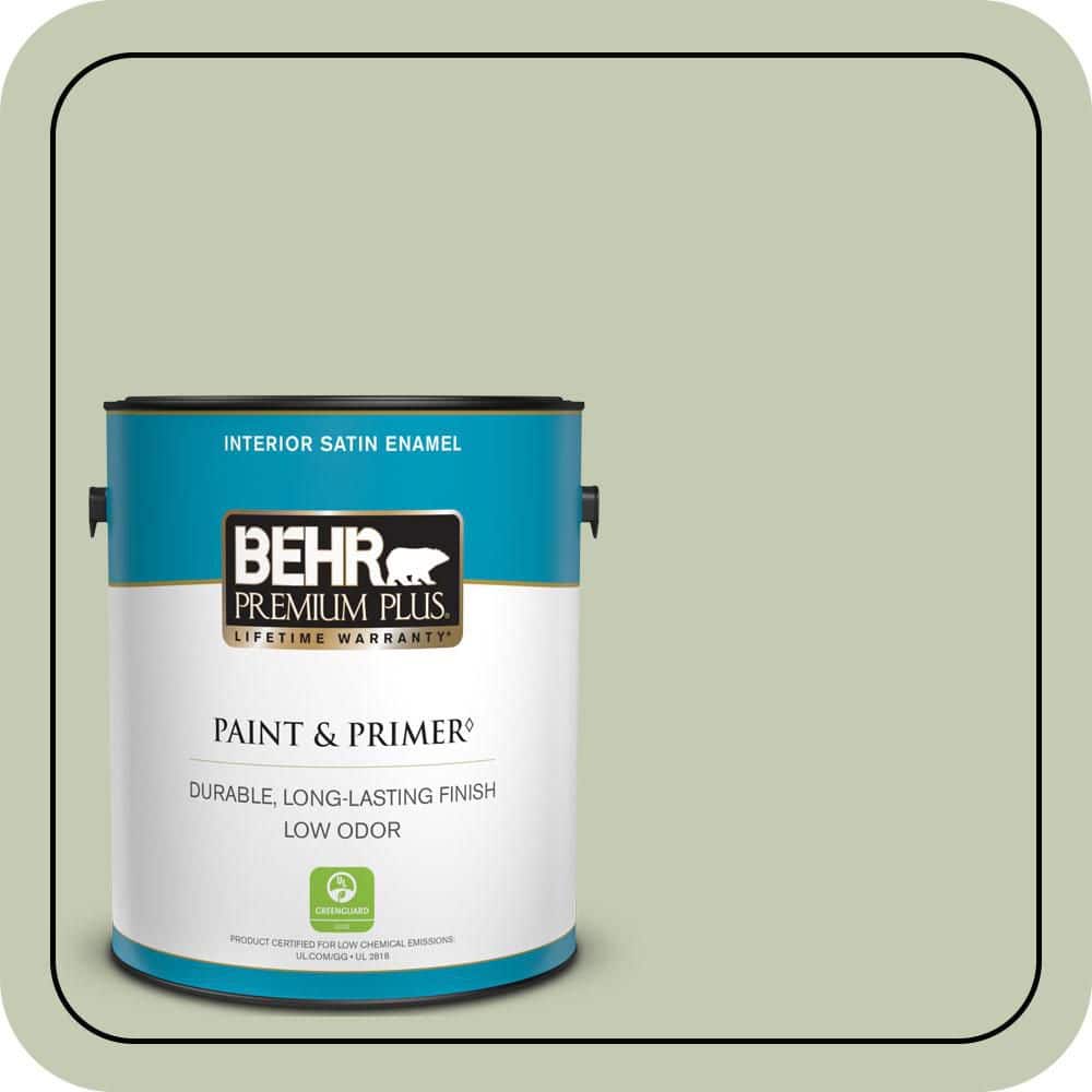 BEHR PREMIUM PLUS 1 gal. #420E-3 Spring Hill Satin Enamel Low Odor ...