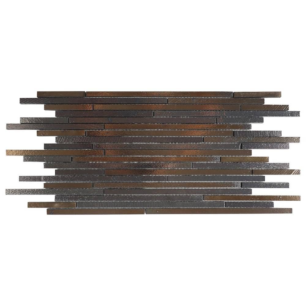 Ivy Hill Tile Deco Lava Bronze 4 in. x 0.49 in. Metallic Lava Stone ...
