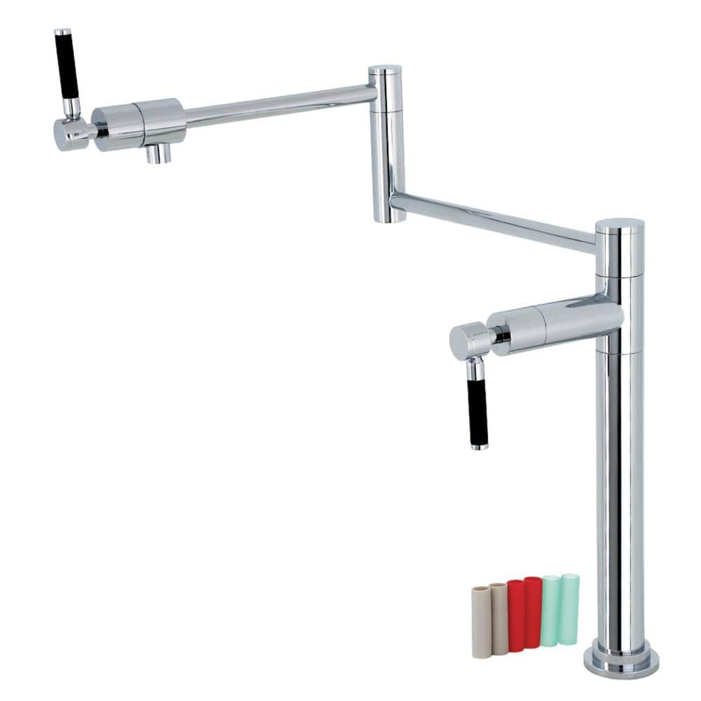Kingston Brass Kaiser Deck Mount Pot Filler Faucet in Polished Chrome ...
