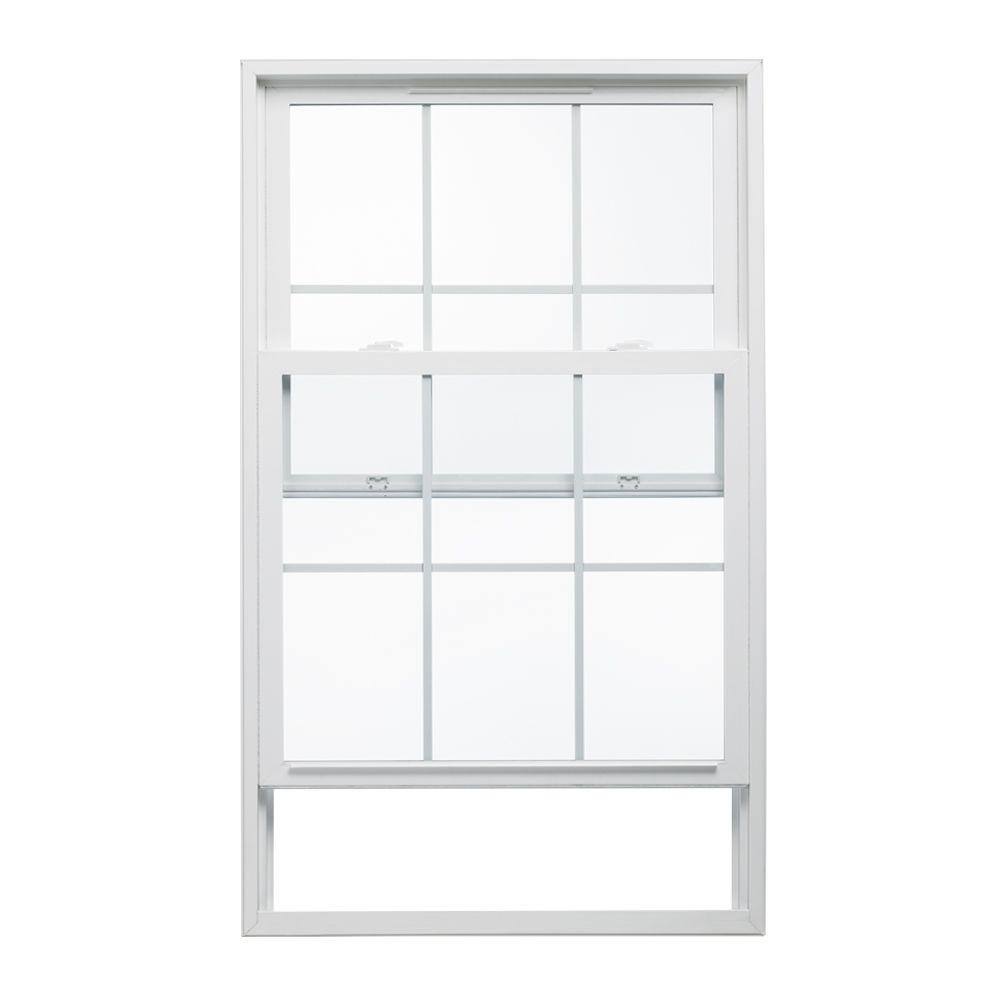 JELD-WEN 35.5 in. x 53.5 in. V-2500 Series White Vinyl Single Hung ...