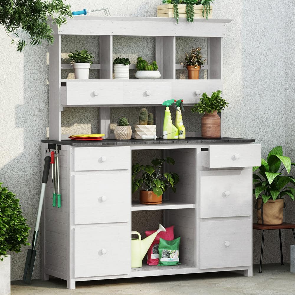 ToolCat Garden Potting Bench Table, Rustic and Sleek Design with ...