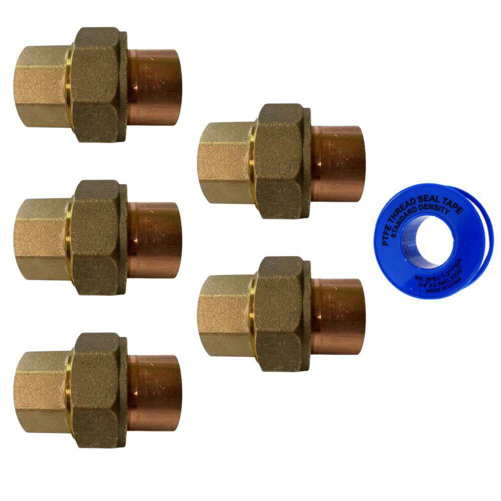 CMI inc 1-1/4 in. Copper Union Fittings 5-Pack 330516-5 - The Home Depot