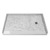 Transolid Pre-Tiled 60 in. L x 36 in. W Alcove Shower Pan Base with ...