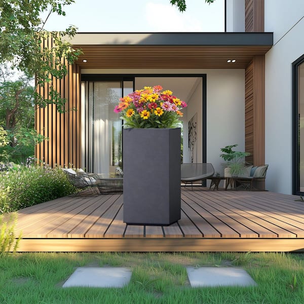 Sapcrete 14 in. Large Granite Gray(Enhanced Core) Concrete Rectangular ...