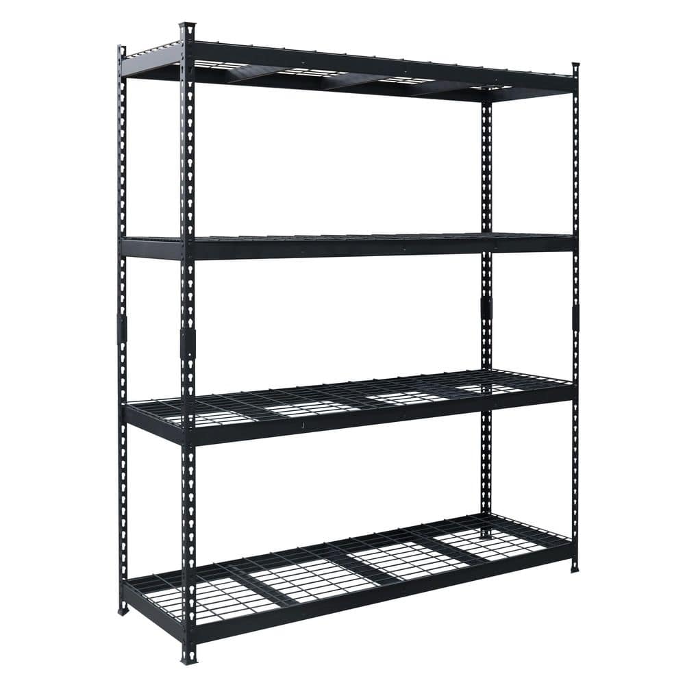 AR SHELVING Black Label 4-Tier Powder-Coated Steel Garage Storage ...