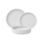 222 Fifth Kaden 12-Piece Modern White Porcelain Dinnerware Set (Service ...