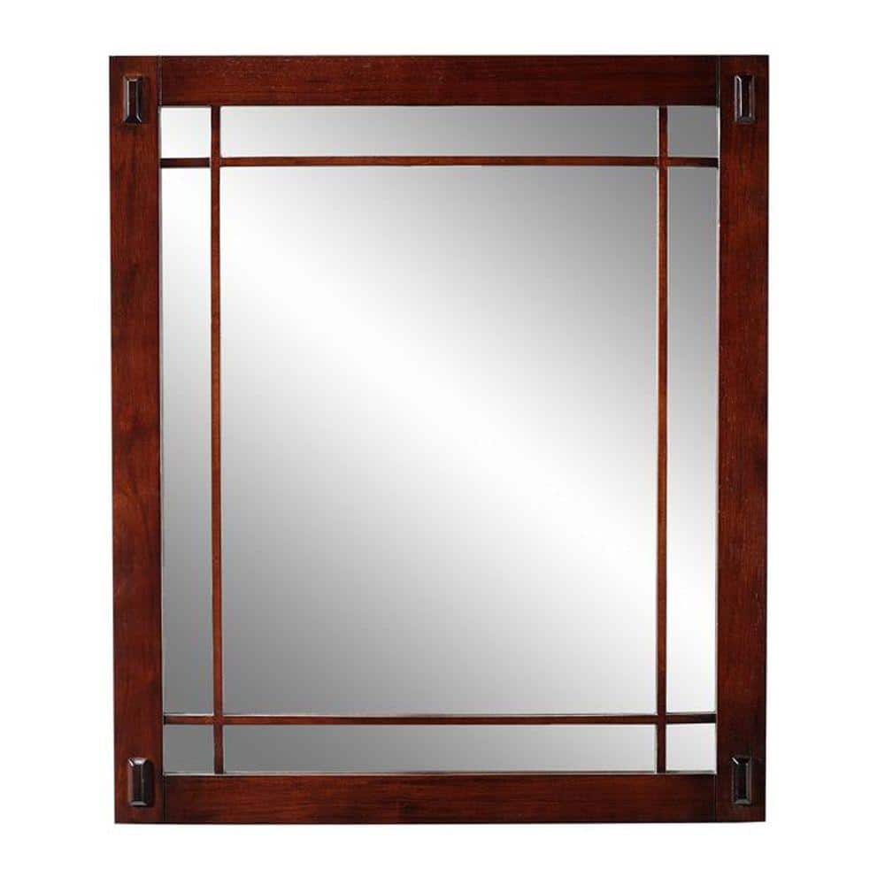 Home Decorators Collection Artisan 26 in. H x 30 in. W Mirror in Dark ...