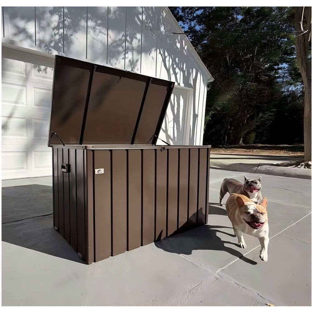 PURPLE LEAF Outdoor Deck Box 100 Gallon Waterproof Lockable Storage Box ...