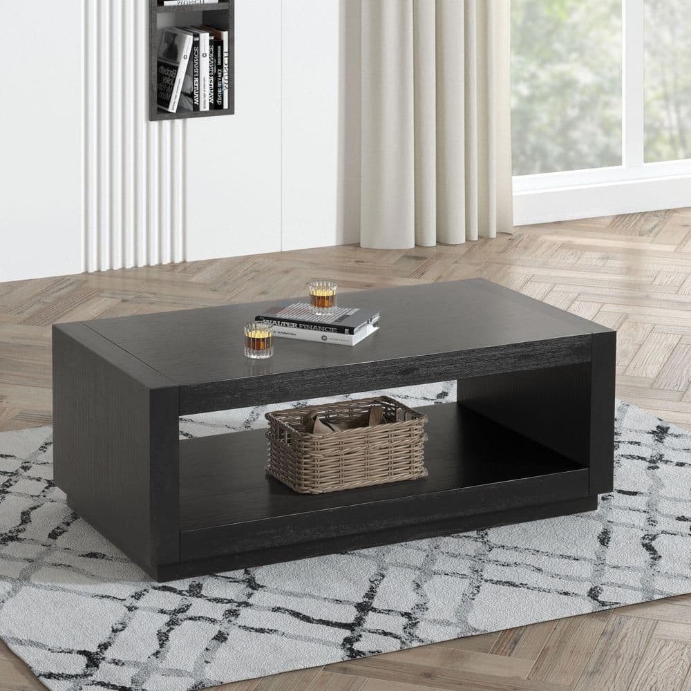 UPC 193578975655 - Marc 48 in. Modern Black Rectangle Wood Coffee Table ...