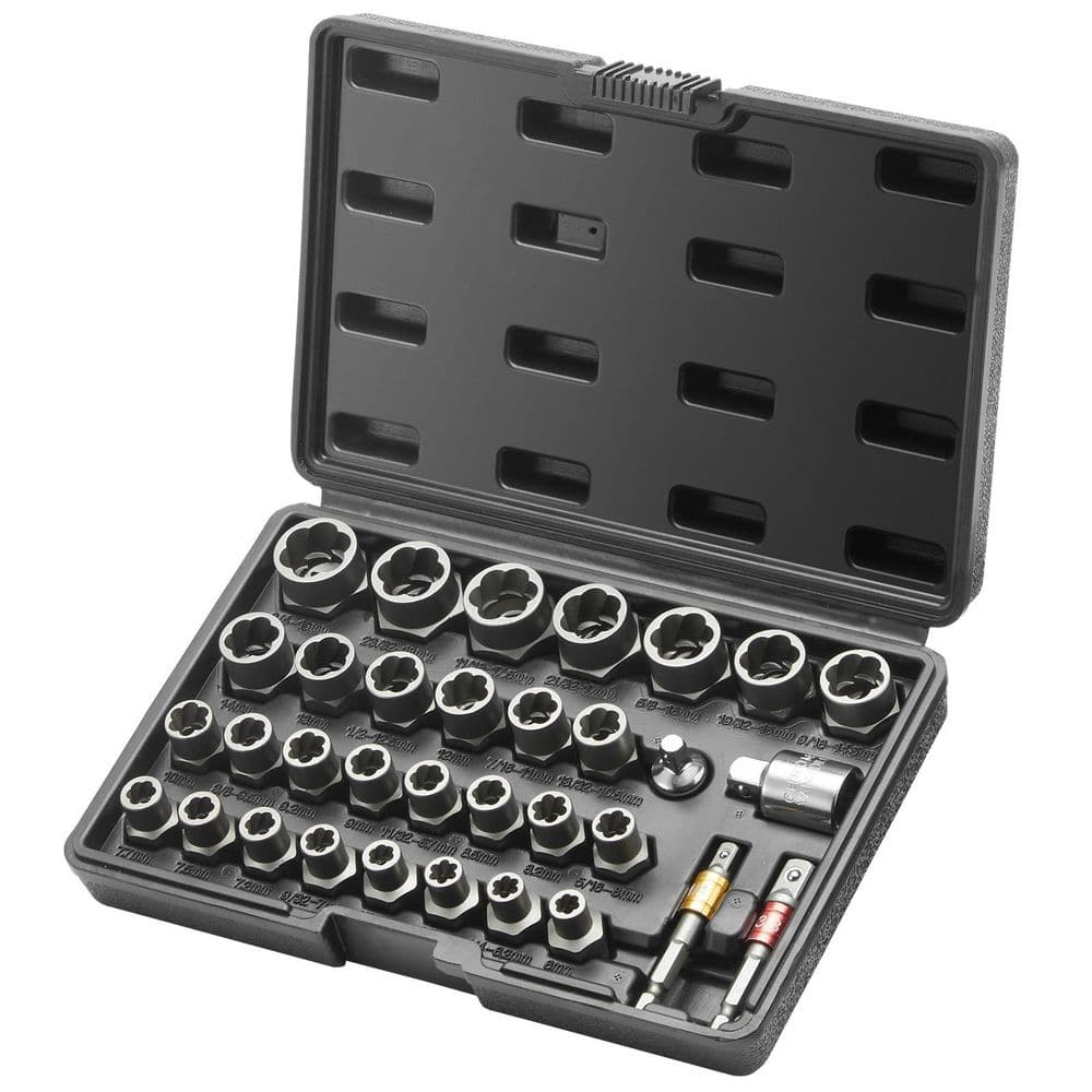 SKYSHALO 29 Pc Bolt Extractor Set, 6-10mm, 13/32 in.-3/4 in., CR-MO ...