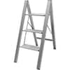 AmeriHome Ultra Slim Three Step 3 ft. Aluminum Step Ladder 7 ft. Reach ...