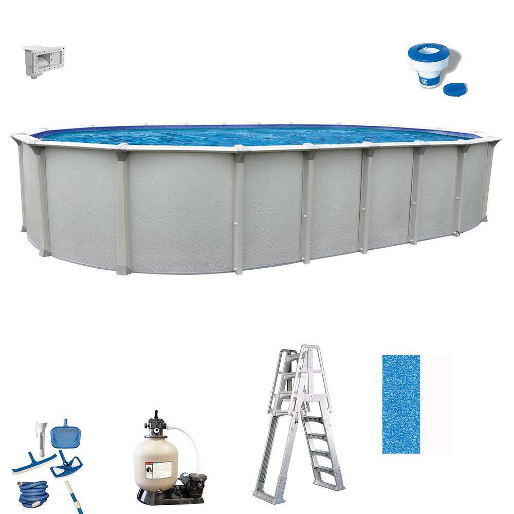 AQUARIAN Huntington 15 ft. x 31 ft. Oval 54 in. Deep Above Ground Hard ...