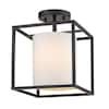 Golden Lighting Manhattan 22.5 in. 1-Light Black Semi-Flush Mount 2243 ...